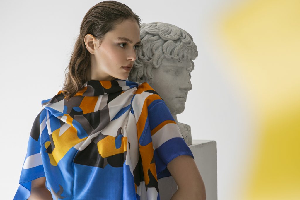 Silk Scarf Greek Touch | MANTILITY | Art Gallery | Fashion